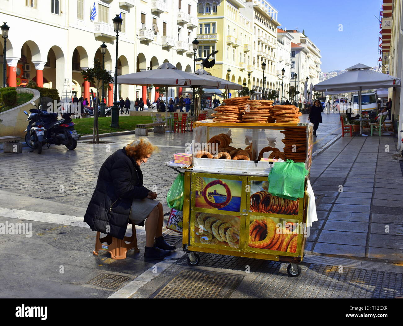 Old lady on pavement hi-res stock photography and images - Alamy