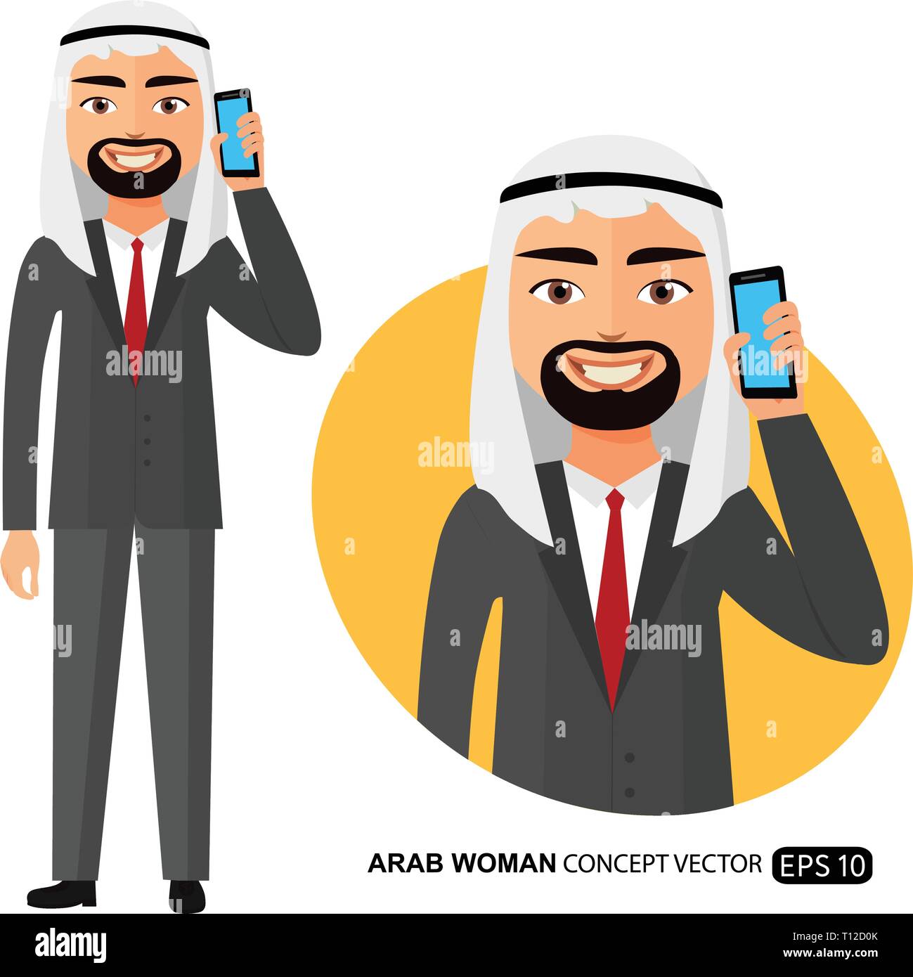 Happy arab man talking Stock Vector Images - Alamy