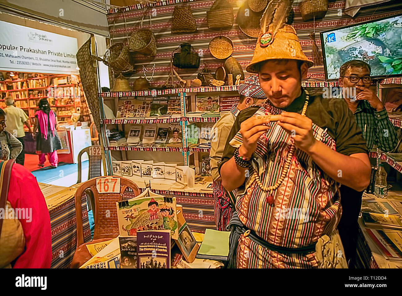 The Calcutta Book Fair,Lepcha,tribal,people,stall,dress,hats,books ...