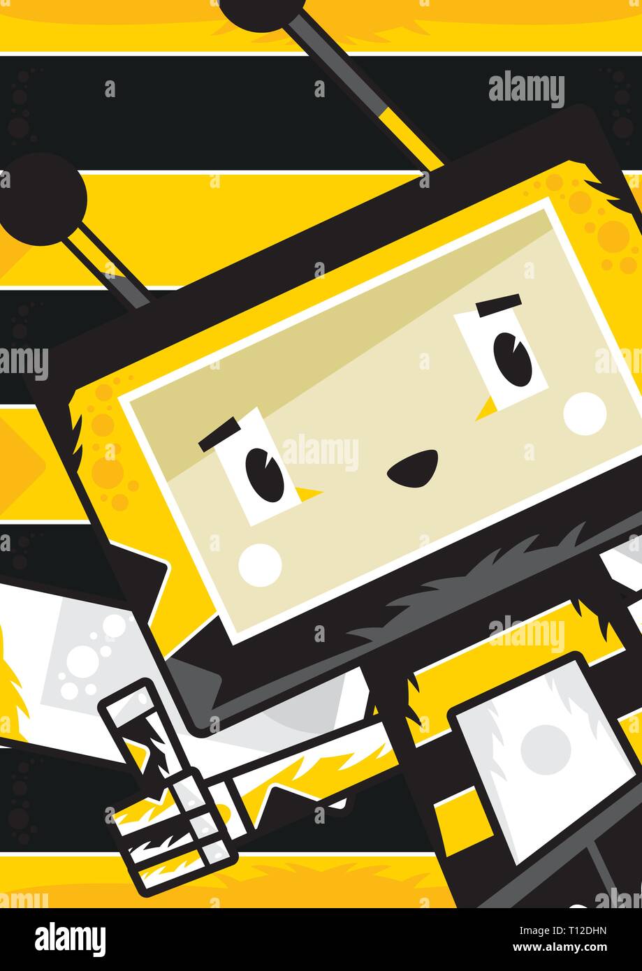 Cute Cartoon Block Honey Bee with Thumbs Up Stock Vector Image & Art ...