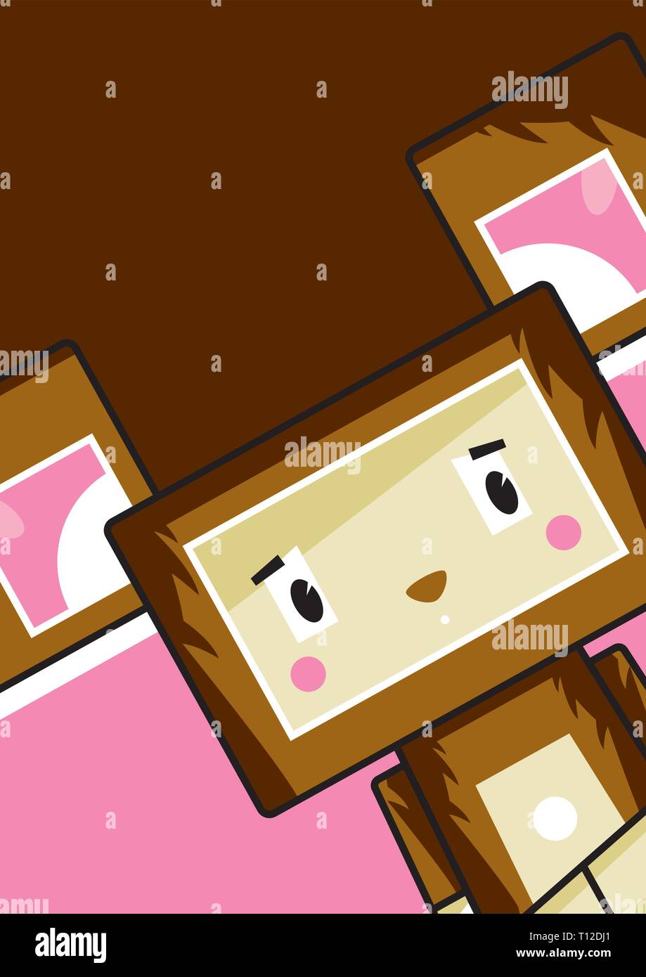 Cute Cartoon Block Bear Character Stock Vector Image & Art - Alamy