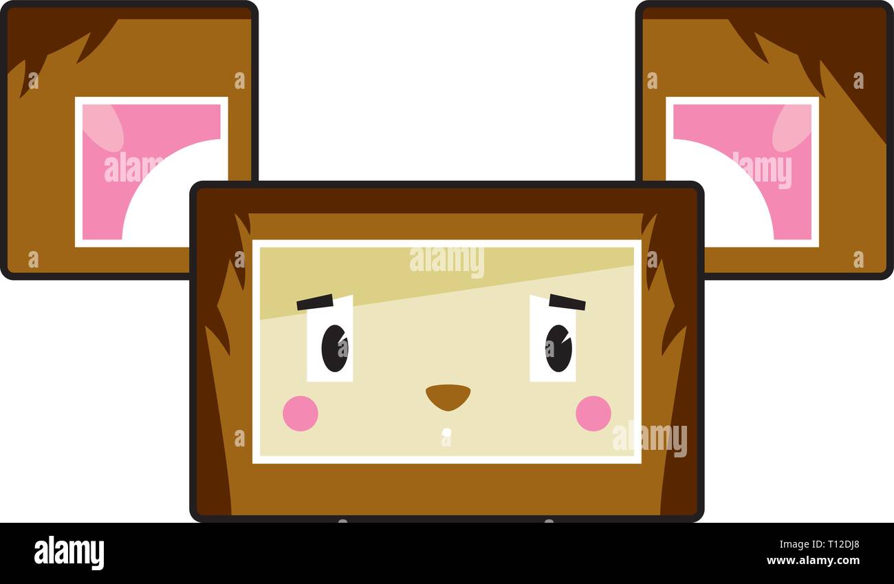 Cute Cartoon Block Bear Character Stock Vector Image & Art - Alamy