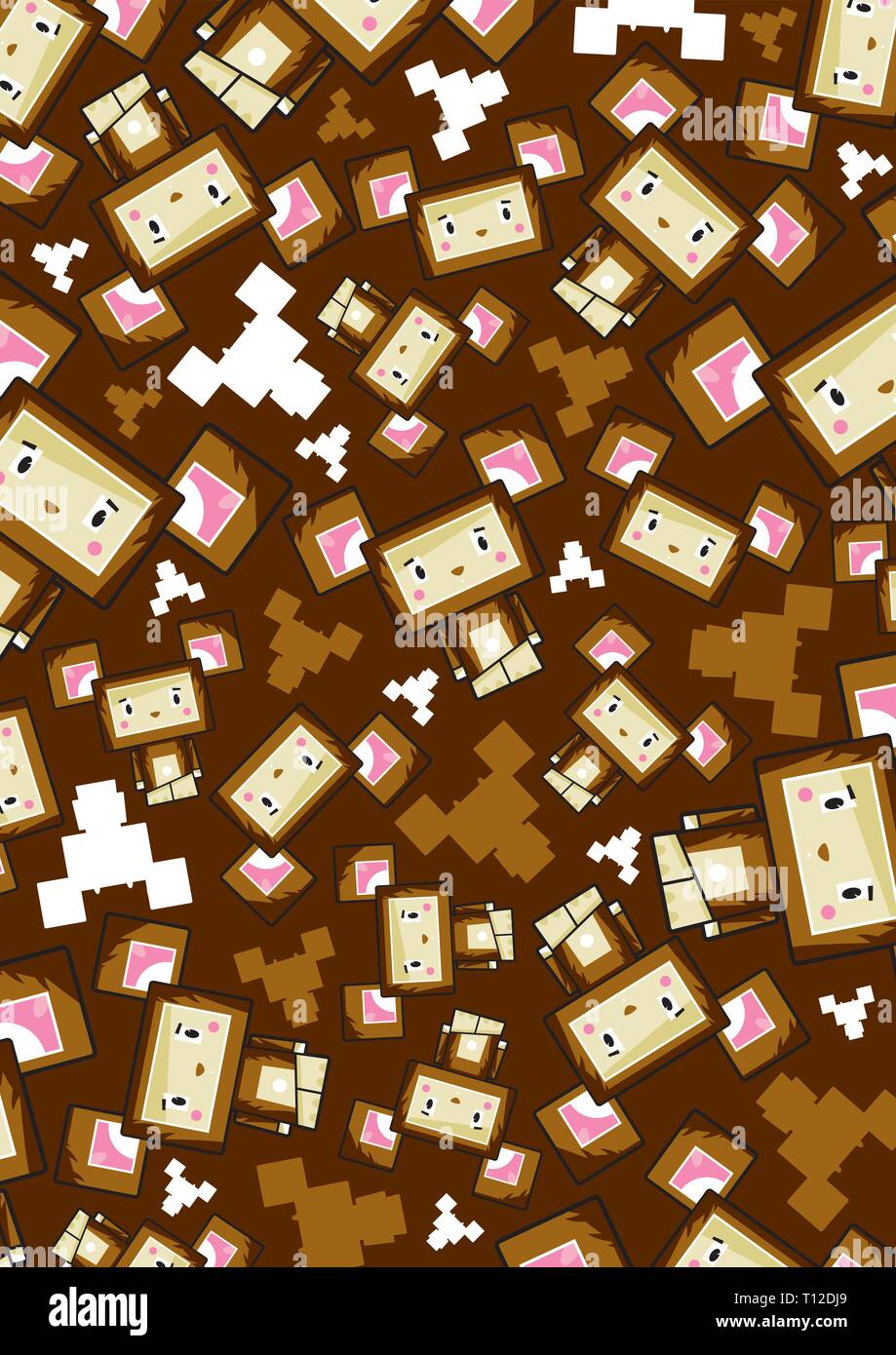 Cute Cartoon Block Bear Pattern Stock Vector Image & Art - Alamy