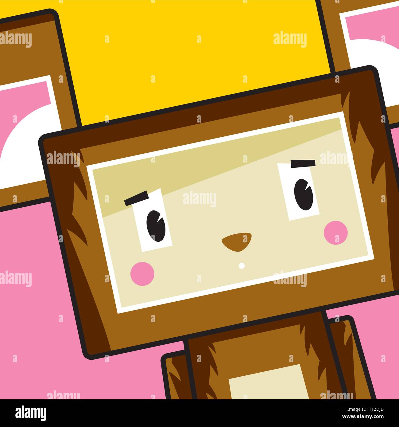 Cute Cartoon Block Bear Character Stock Vector Image & Art - Alamy