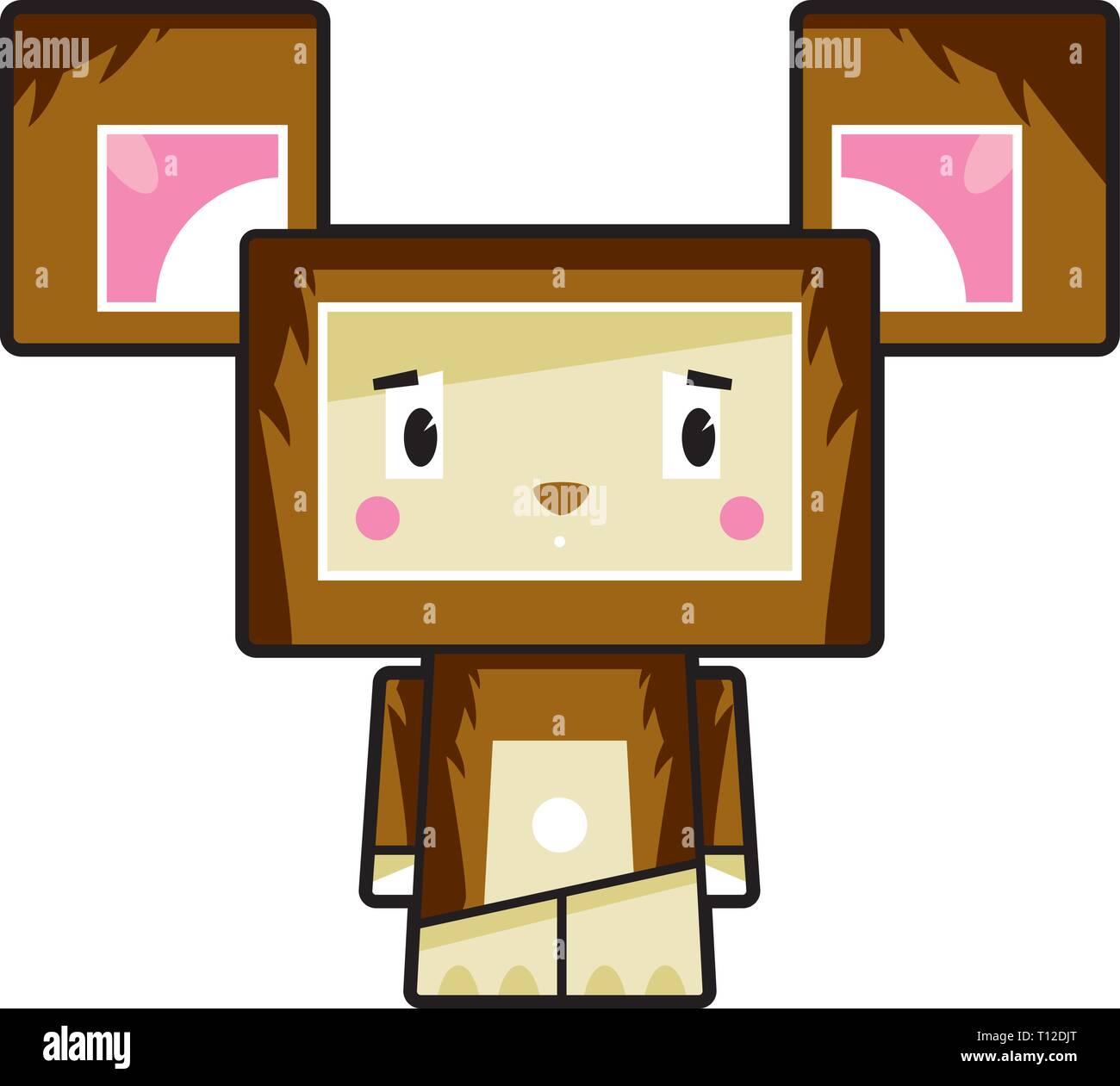 Cute Cartoon Block Bear Character Stock Vector Image & Art - Alamy