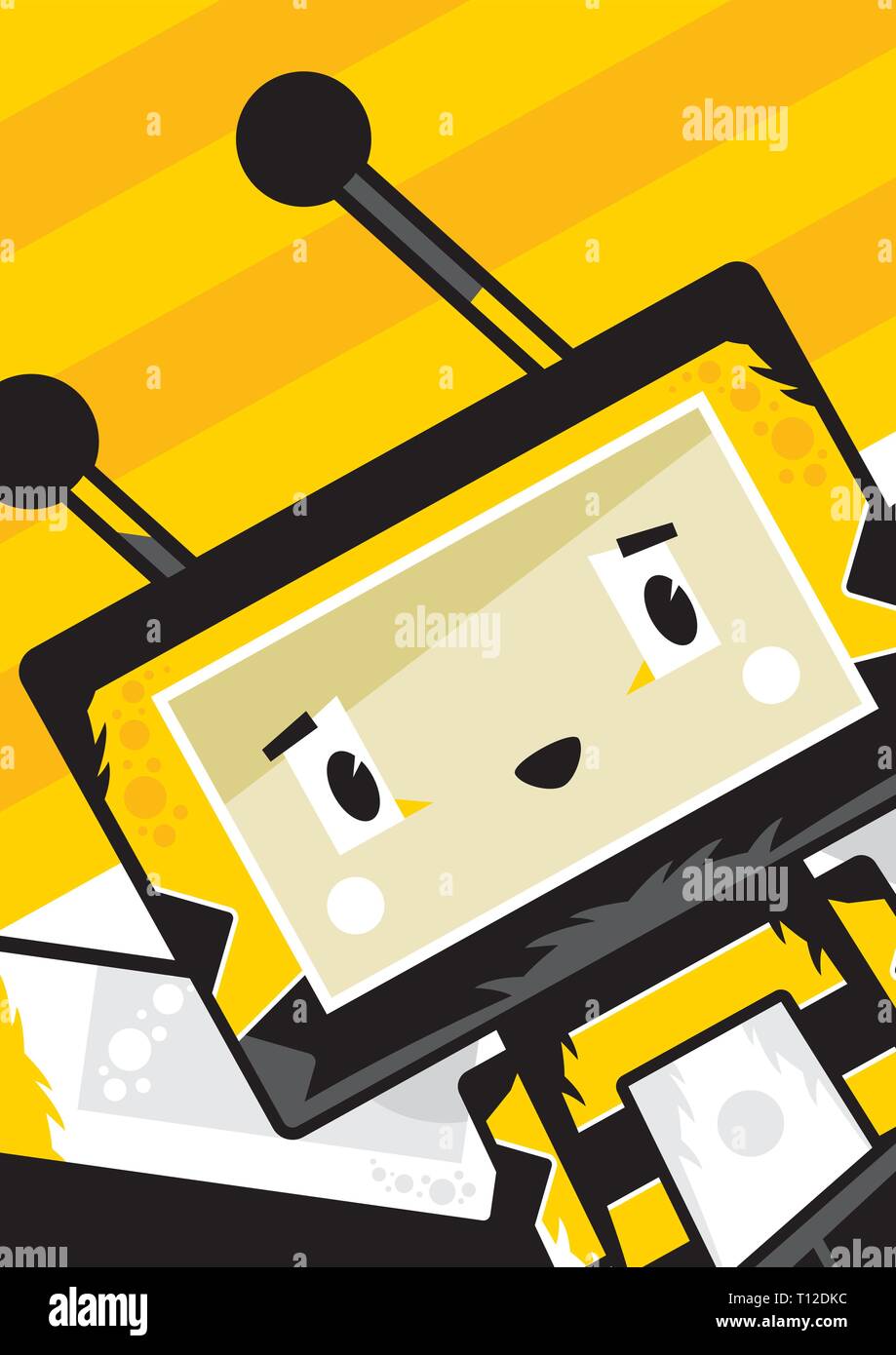 Cute Cartoon Block Honey Bee Character Stock Vector Image & Art - Alamy