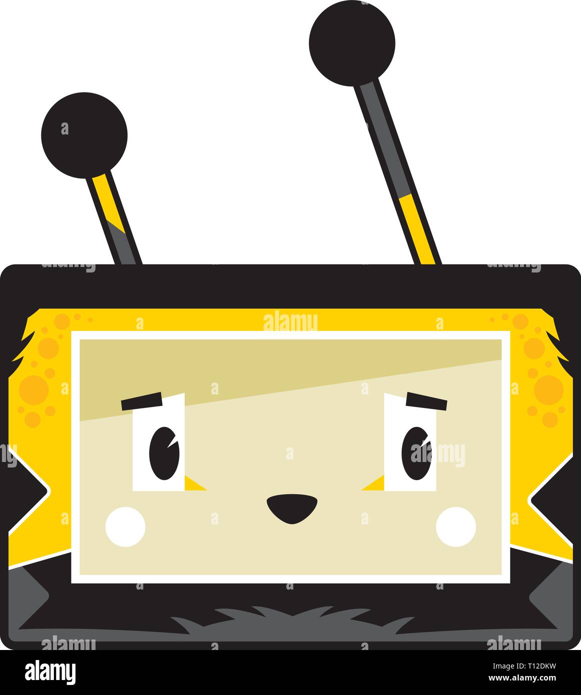Cute Cartoon Block Honey Bee Character Stock Vector Image & Art - Alamy