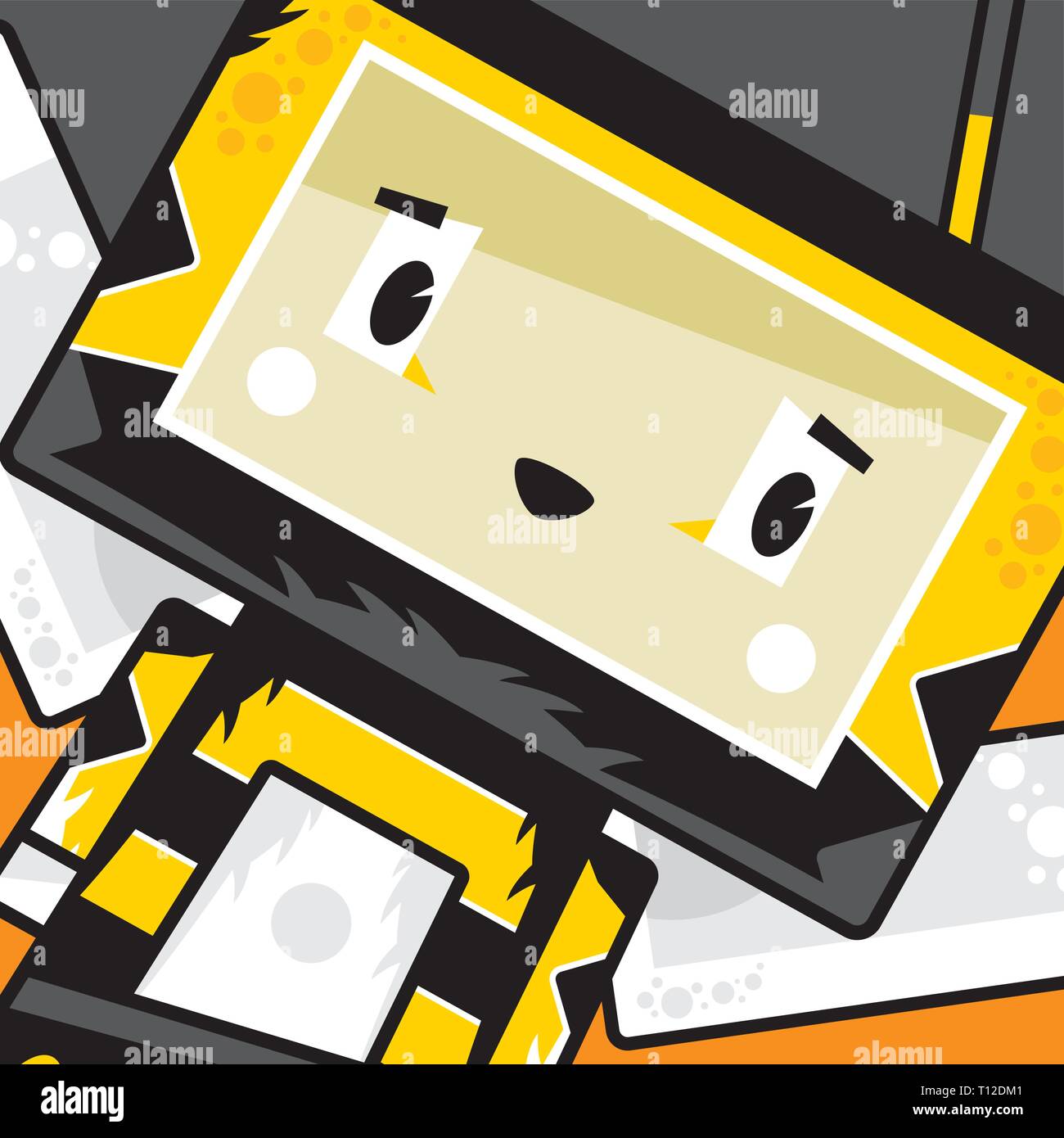 Cute Cartoon Block Honey Bee Character Stock Vector Image & Art - Alamy