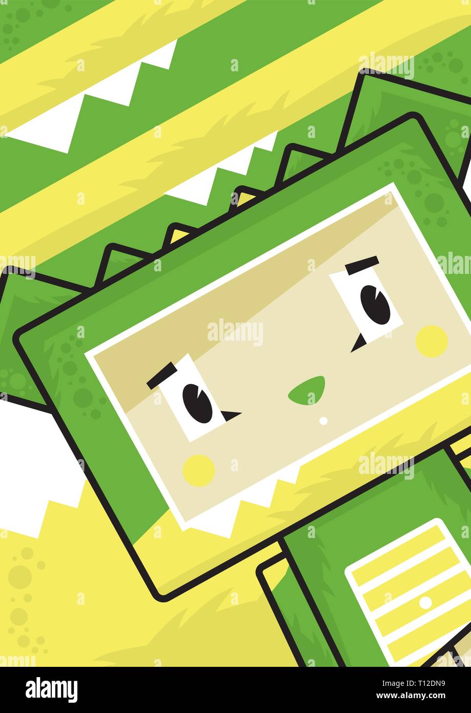 Cute Cartoon Block Crocodile Character Stock Vector Image & Art - Alamy
