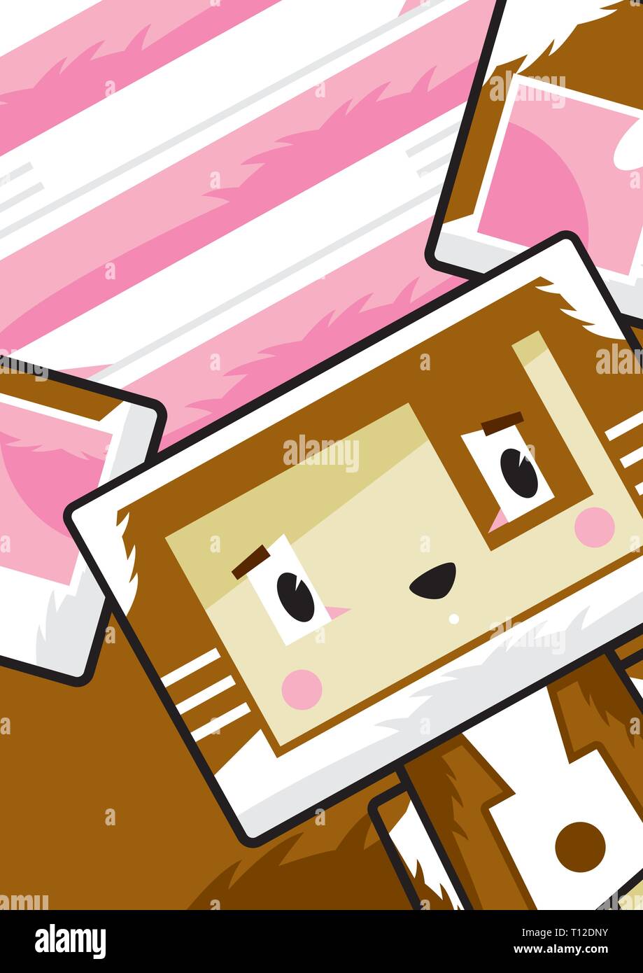 Cute Cartoon Block Puppy Dog Character Stock Vector Image & Art - Alamy