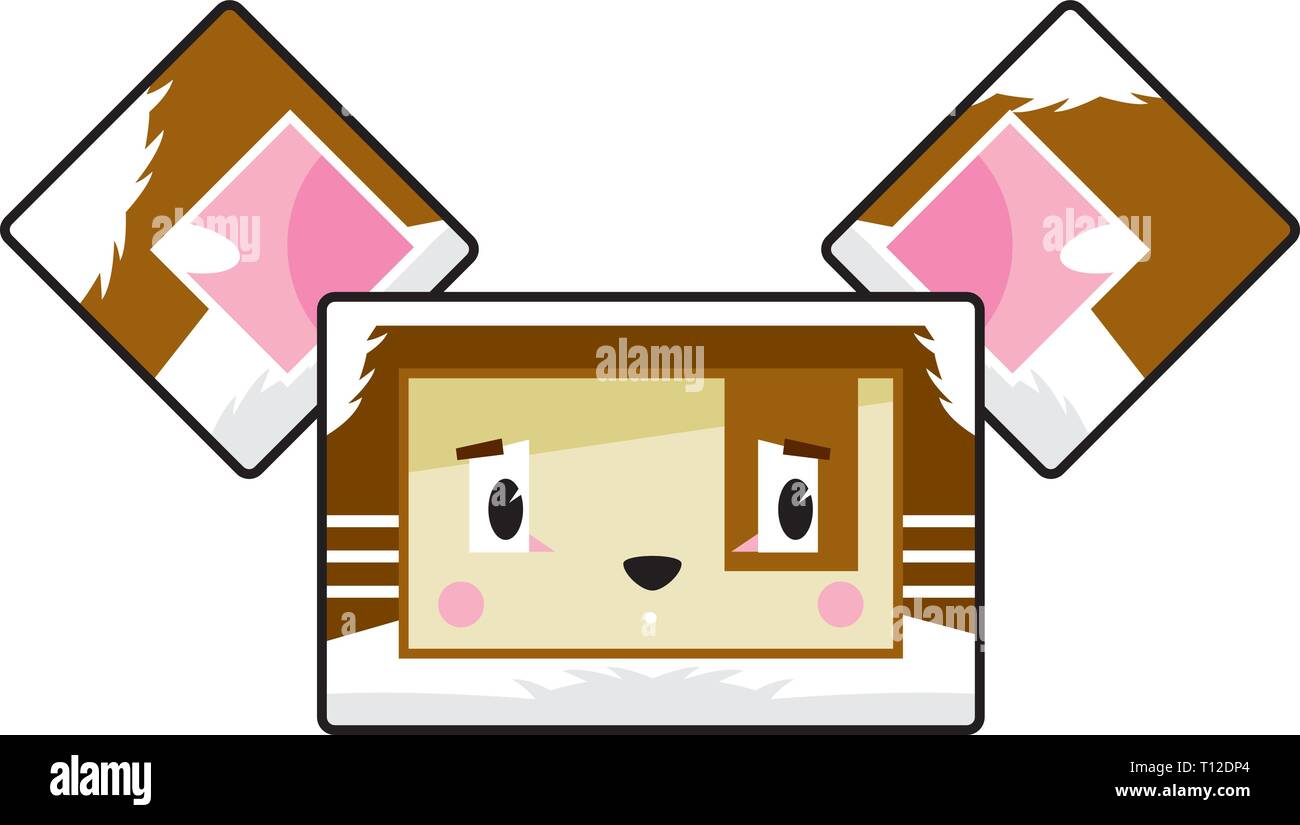 Cute Cartoon Block Puppy Dog Character Stock Vector Image & Art - Alamy
