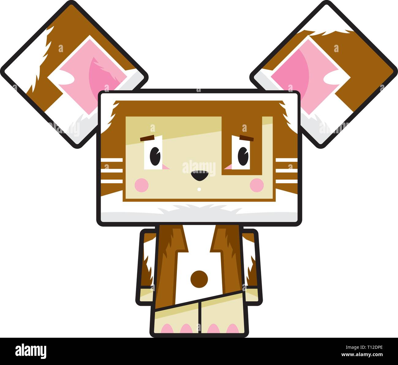 Cute Cartoon Block Puppy Dog Character Stock Vector Image & Art - Alamy