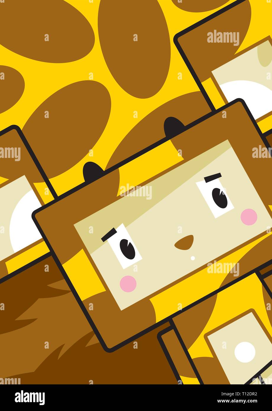Cute Cartoon Block Giraffe Character Stock Vector Image & Art - Alamy