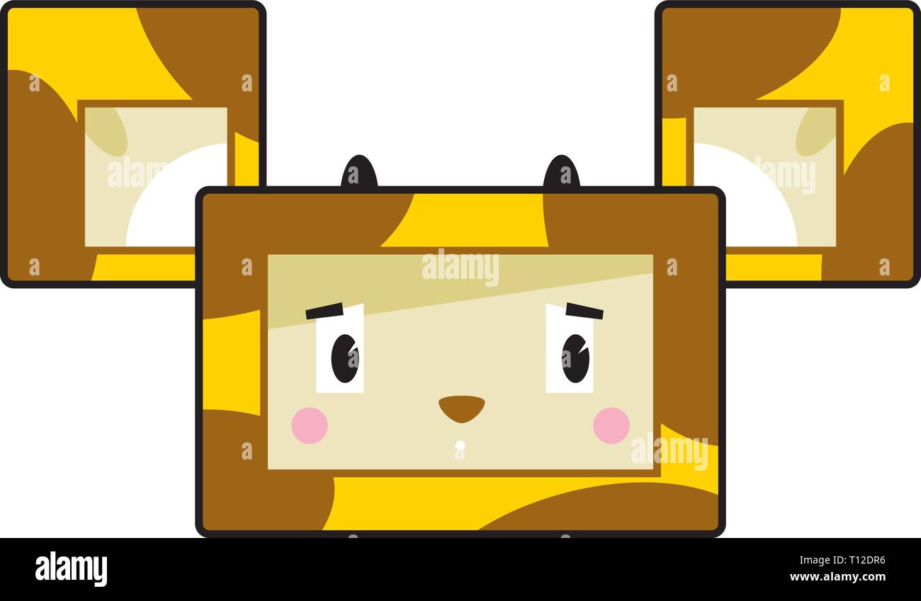 Cute Cartoon Block Giraffe Character Stock Vector Image & Art - Alamy