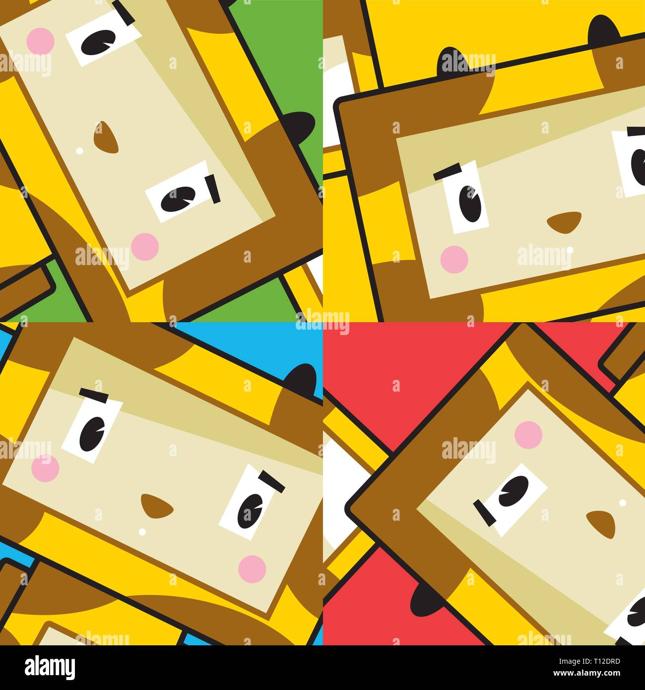 Cute Cartoon Block Giraffe Character Stock Vector Image & Art - Alamy