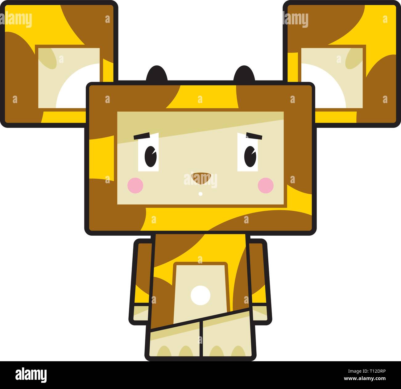 Cute Cartoon Block Giraffe Character Stock Vector Image & Art - Alamy