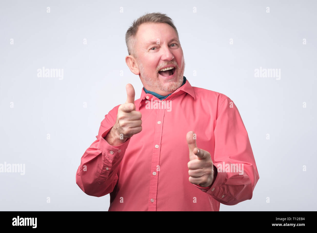 Red pointing finger hi-res stock photography and images - Alamy