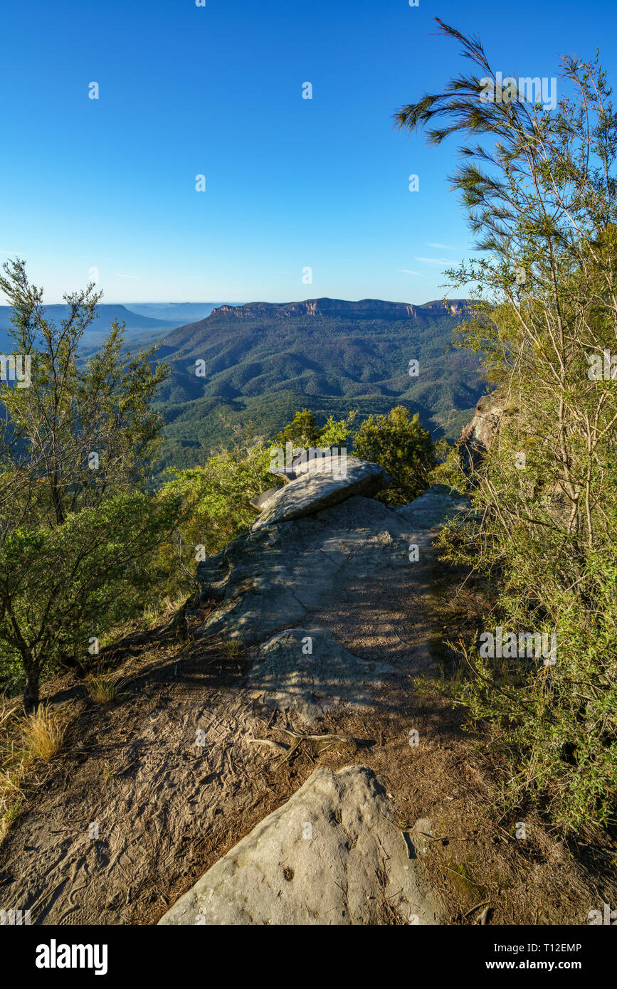 path to sublime point lookout, blue mountains national park, australia ...