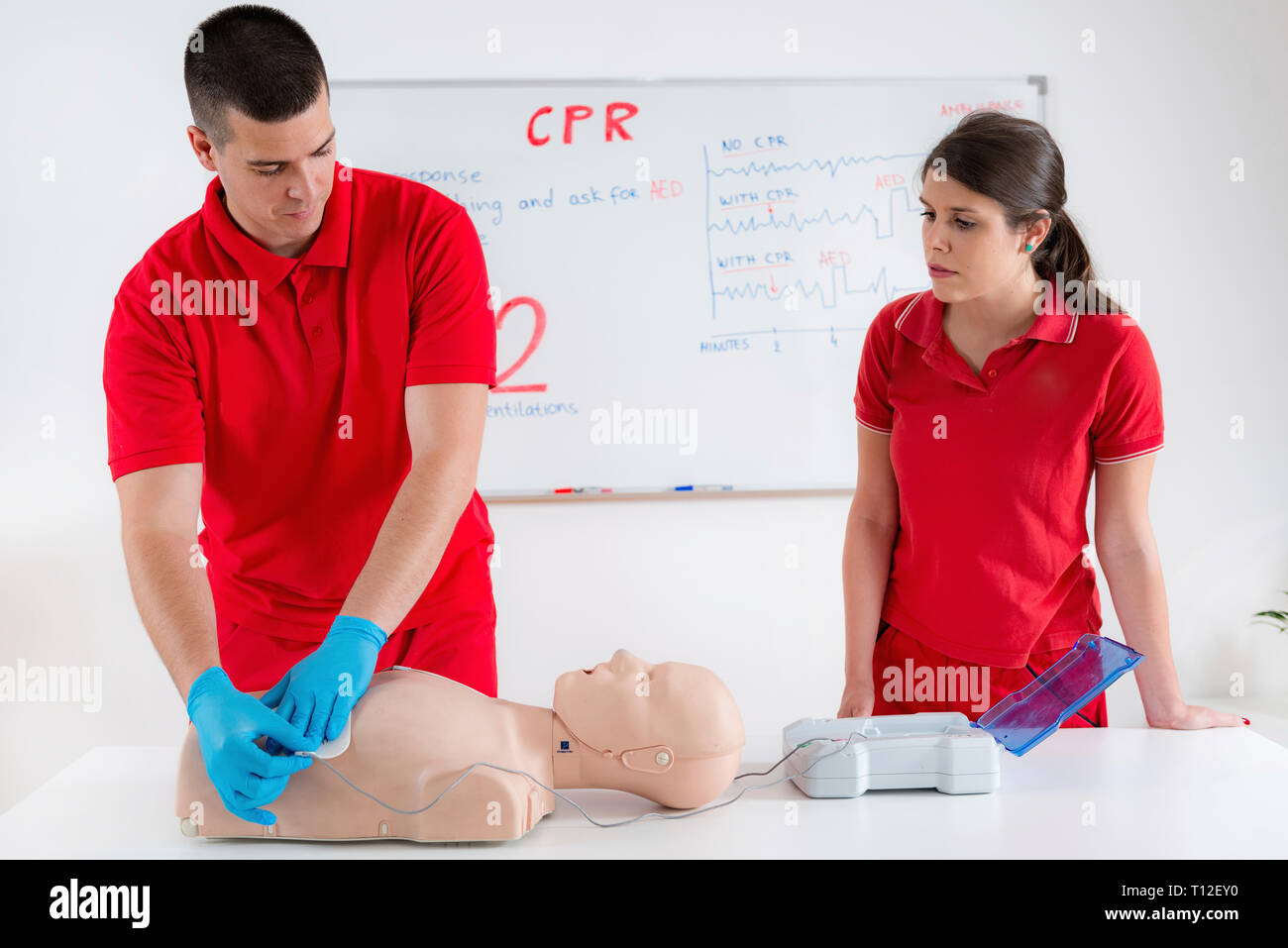 First Aid Training. Cardiopulmonary resuscitation. First aid course ...