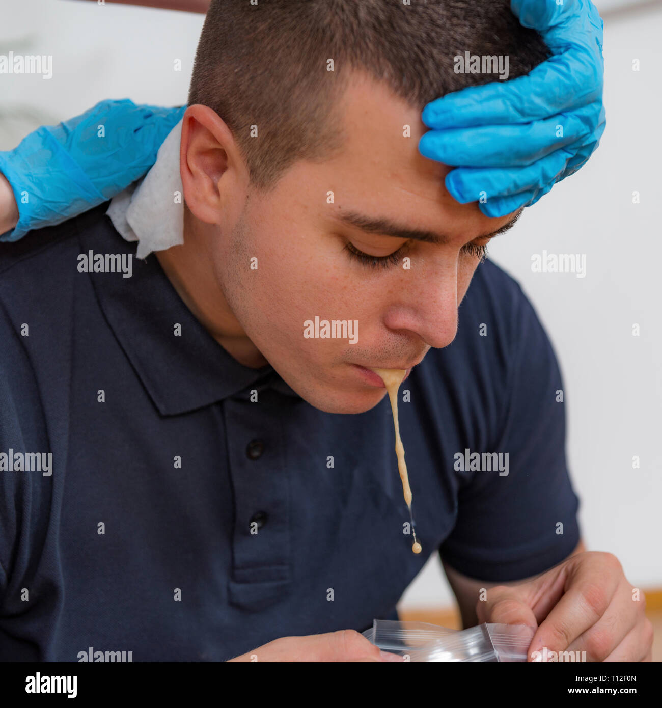 First Aid Training. Food Poisoning. First aid course Stock Photo - Alamy