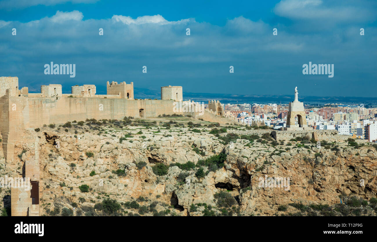 Medieval castle Alcazaba of Almeria, travel sites in Andalusia, Spain ...