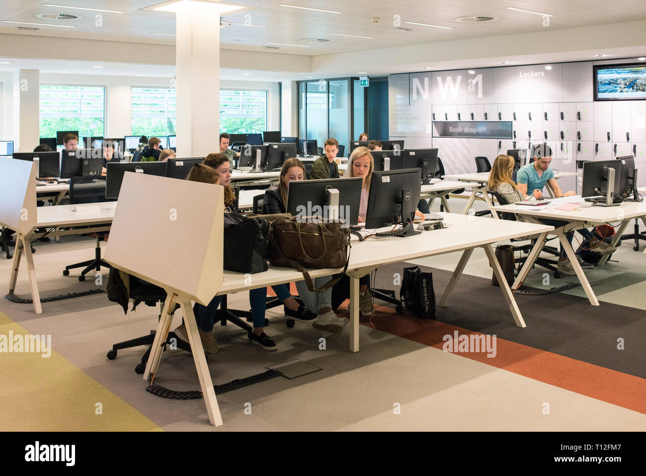 Images inside buildings on campus at Holand's Tilburg University Stock ...