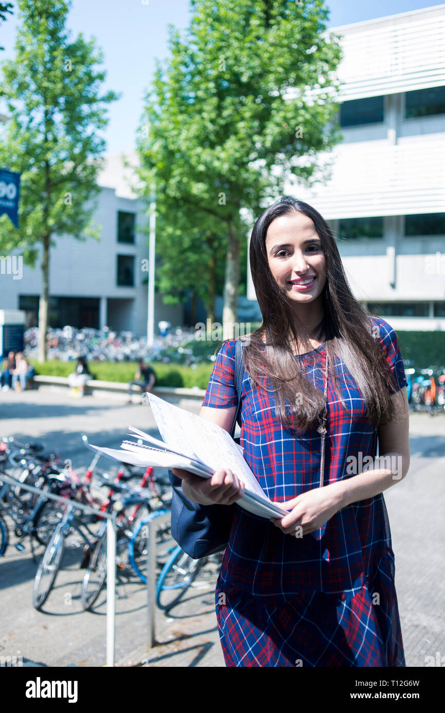 A young international female student stands for a portrait at a Dutch ...