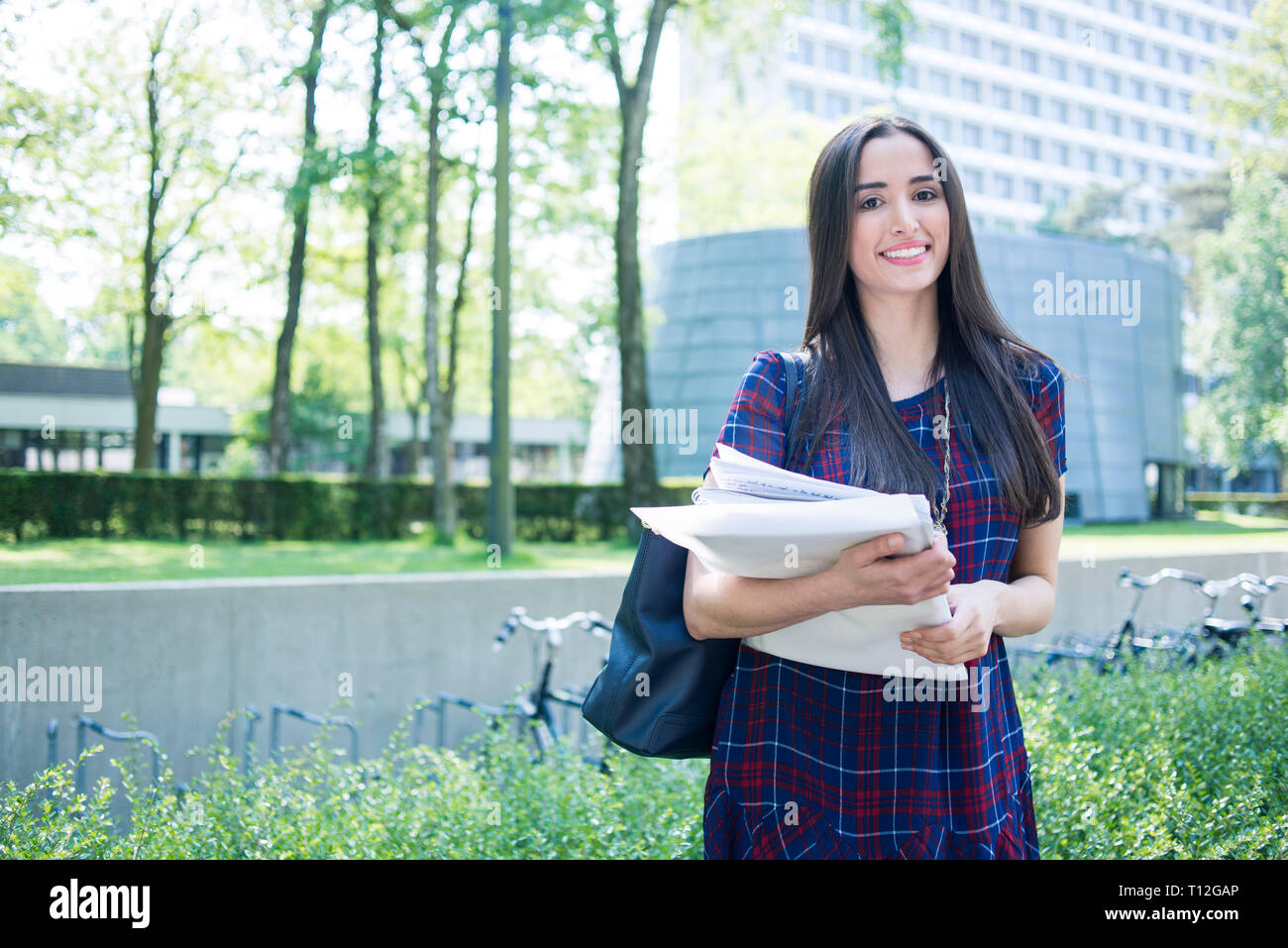 A young international female student stands for a portrait at a Dutch ...