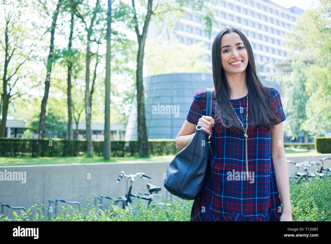 A young international female student stands for a portrait at a Dutch ...
