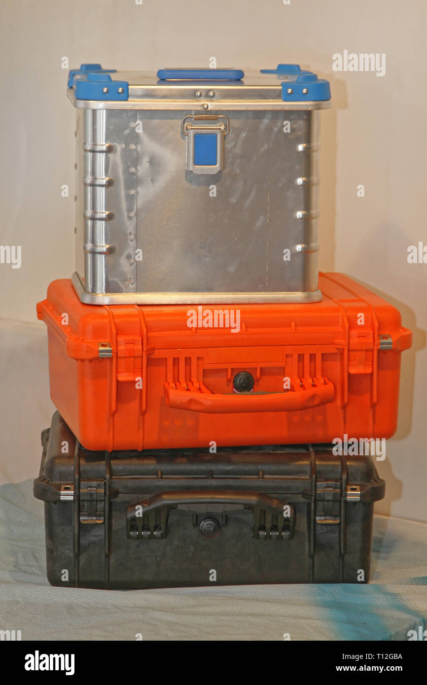 Heavy Duty Waterproof Aluminium Strong Box Cases Transport Stock Photo ...