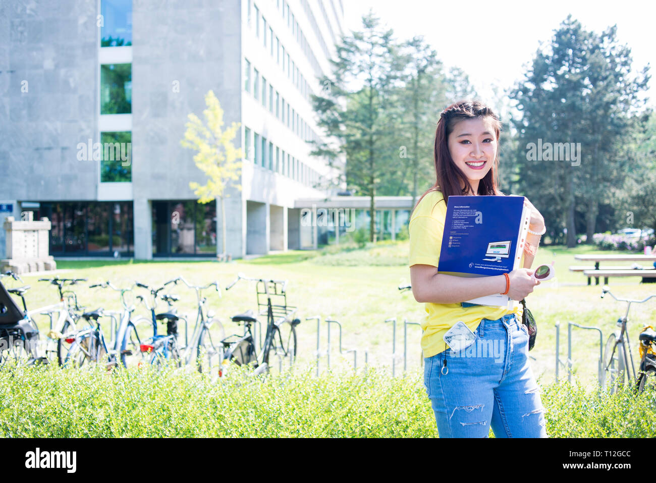 A young international female student stands for a portrait at a Dutch ...