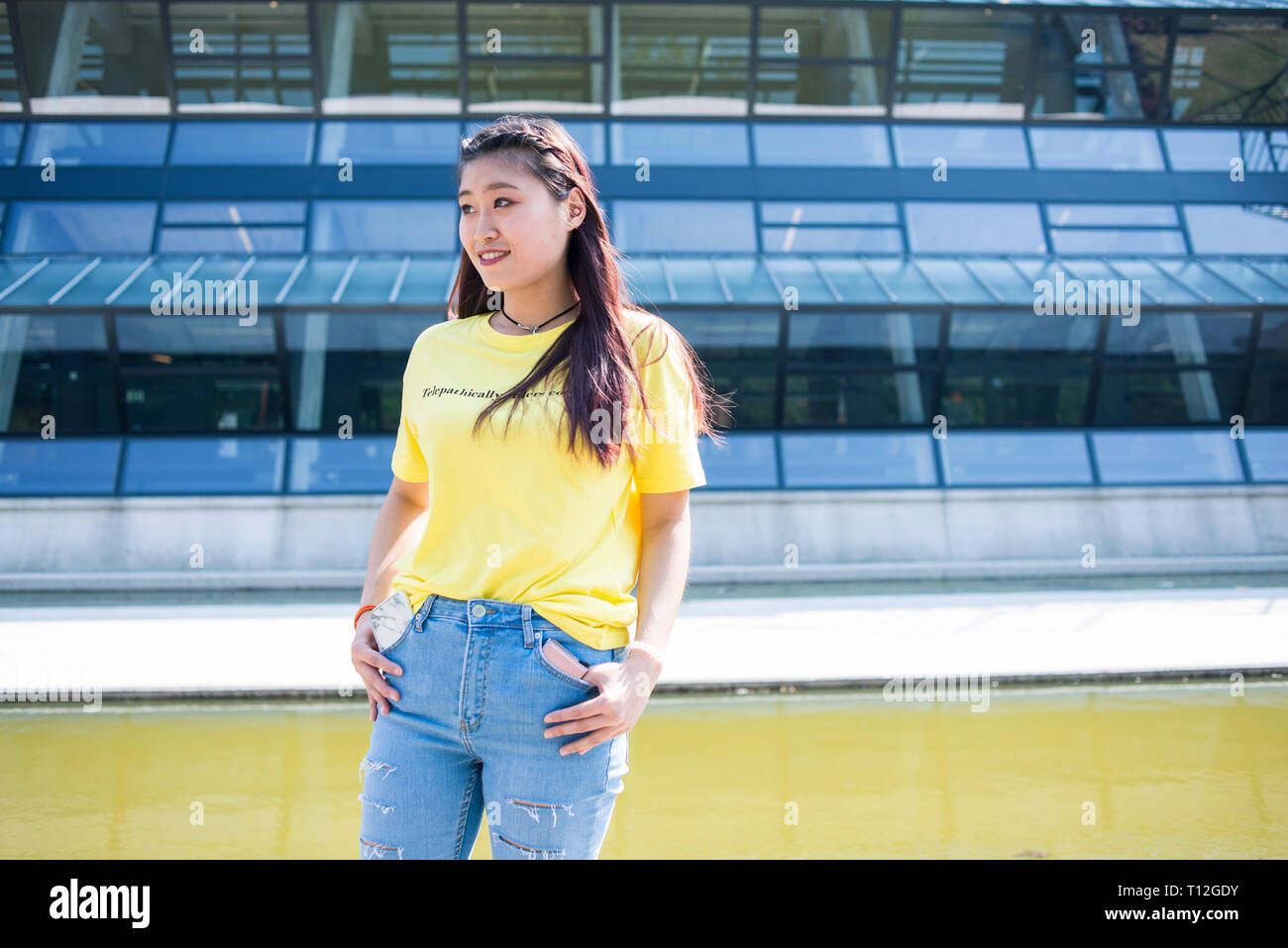 A young international female student stands for a portrait at a Dutch ...
