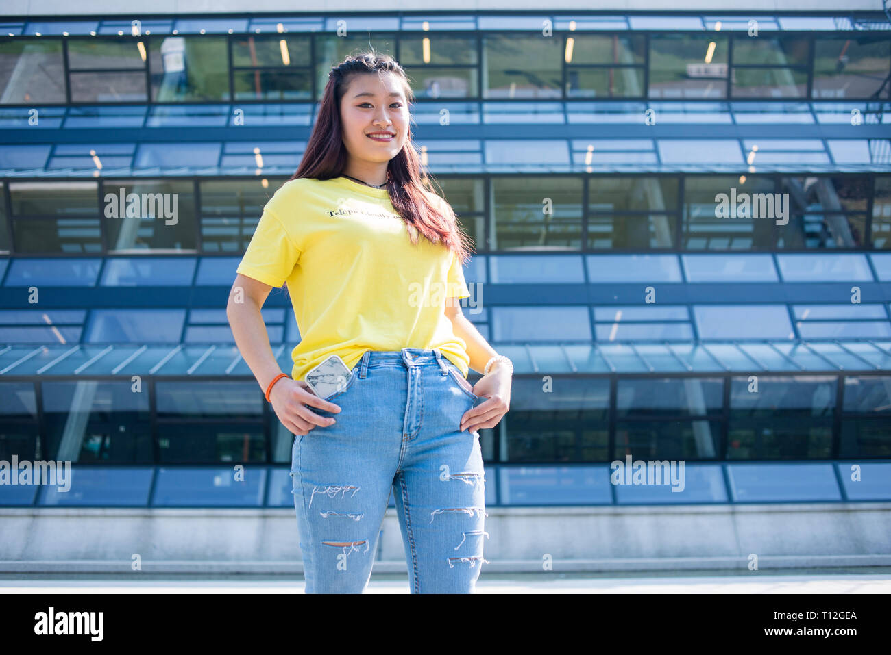 A young international female student stands for a portrait at a Dutch ...