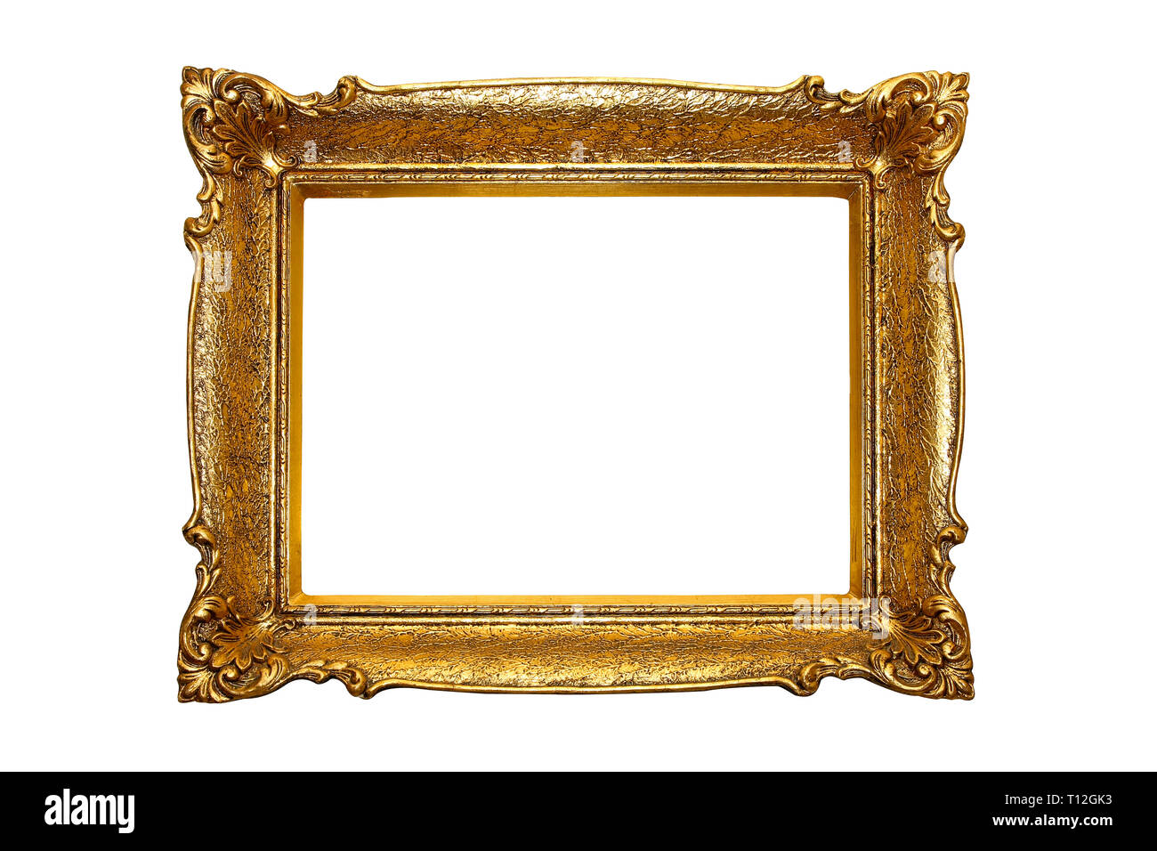 Golden rustic frame isolated included clipping path Stock Photo - Alamy