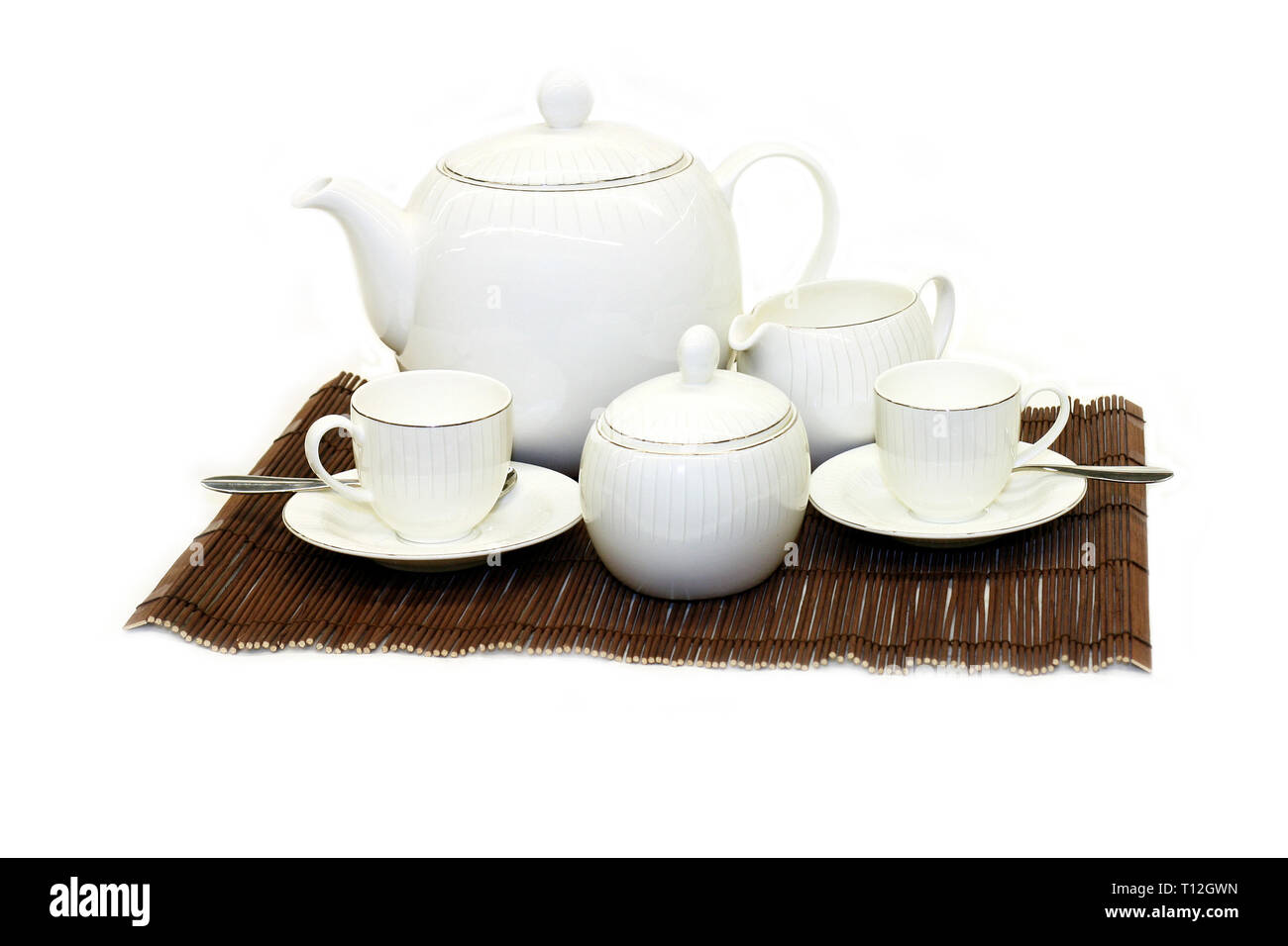 Set for afternoon tea made from porcelain Stock Photo - Alamy