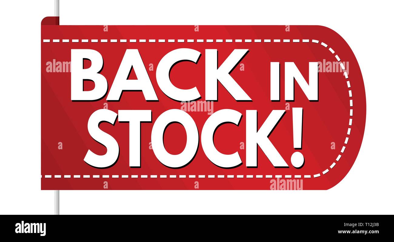 Back in stock banner design on white background, vector illustration ...