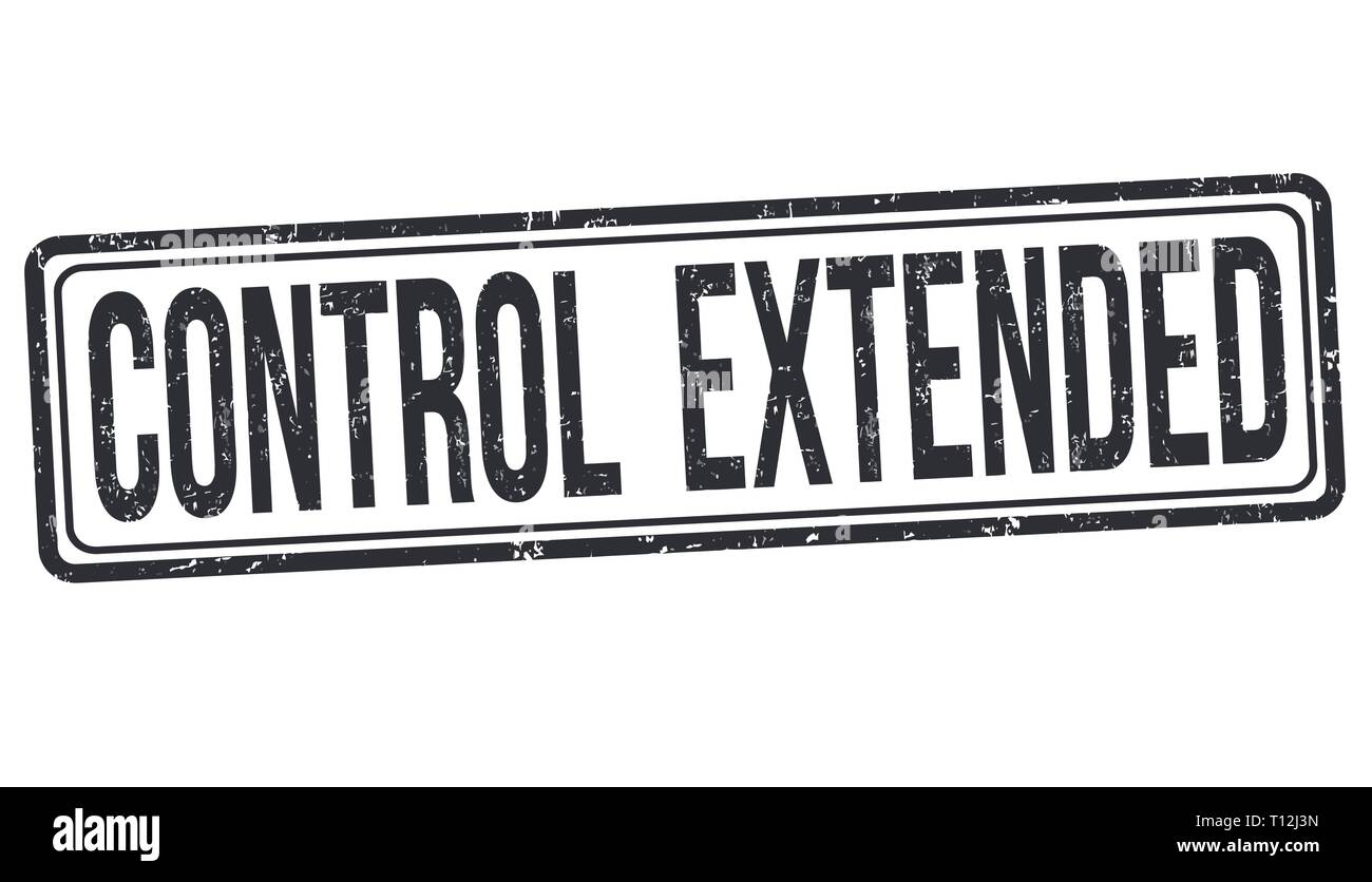 Control extended sign or stamp on white background, vector illustration ...
