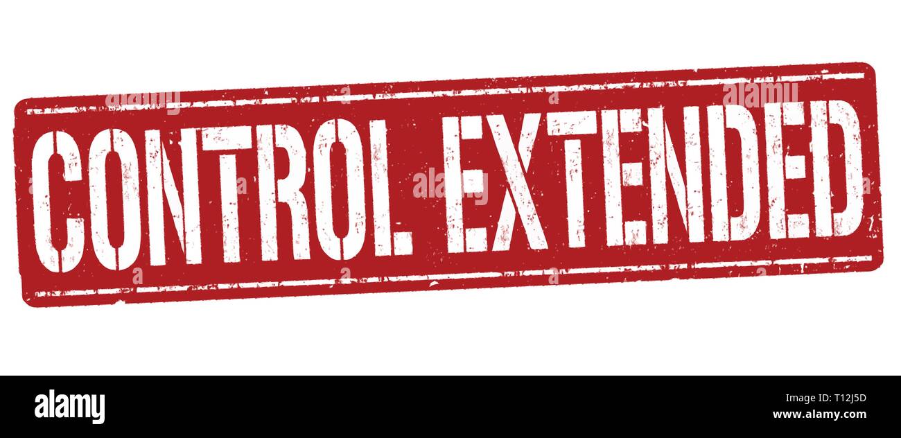 Control extended sign or stamp on white background, vector illustration ...
