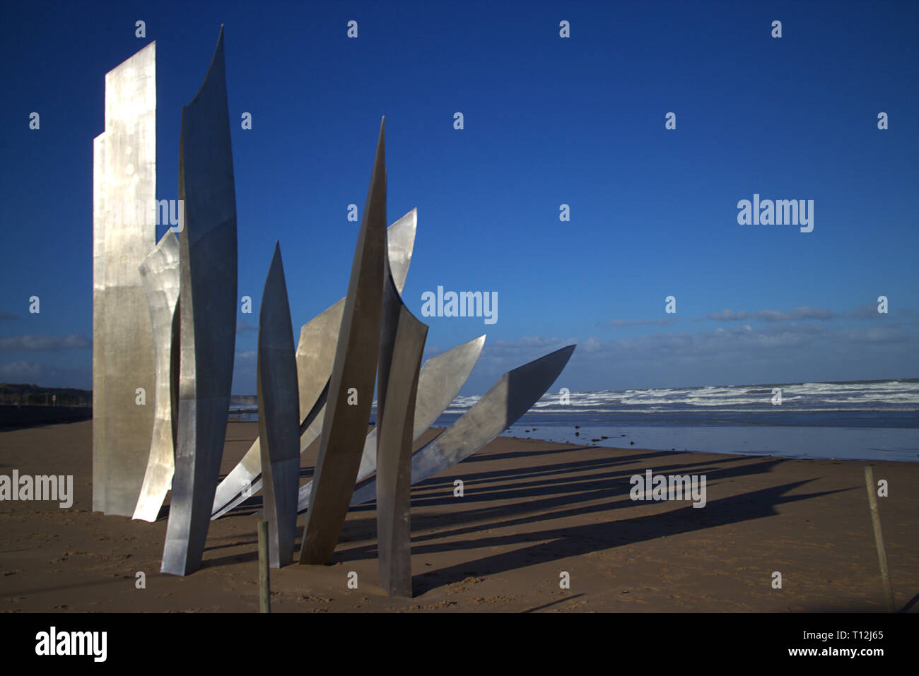 Les Braves sculpture at Omaha Beach, Normandy, France - WW2 D Day war ...