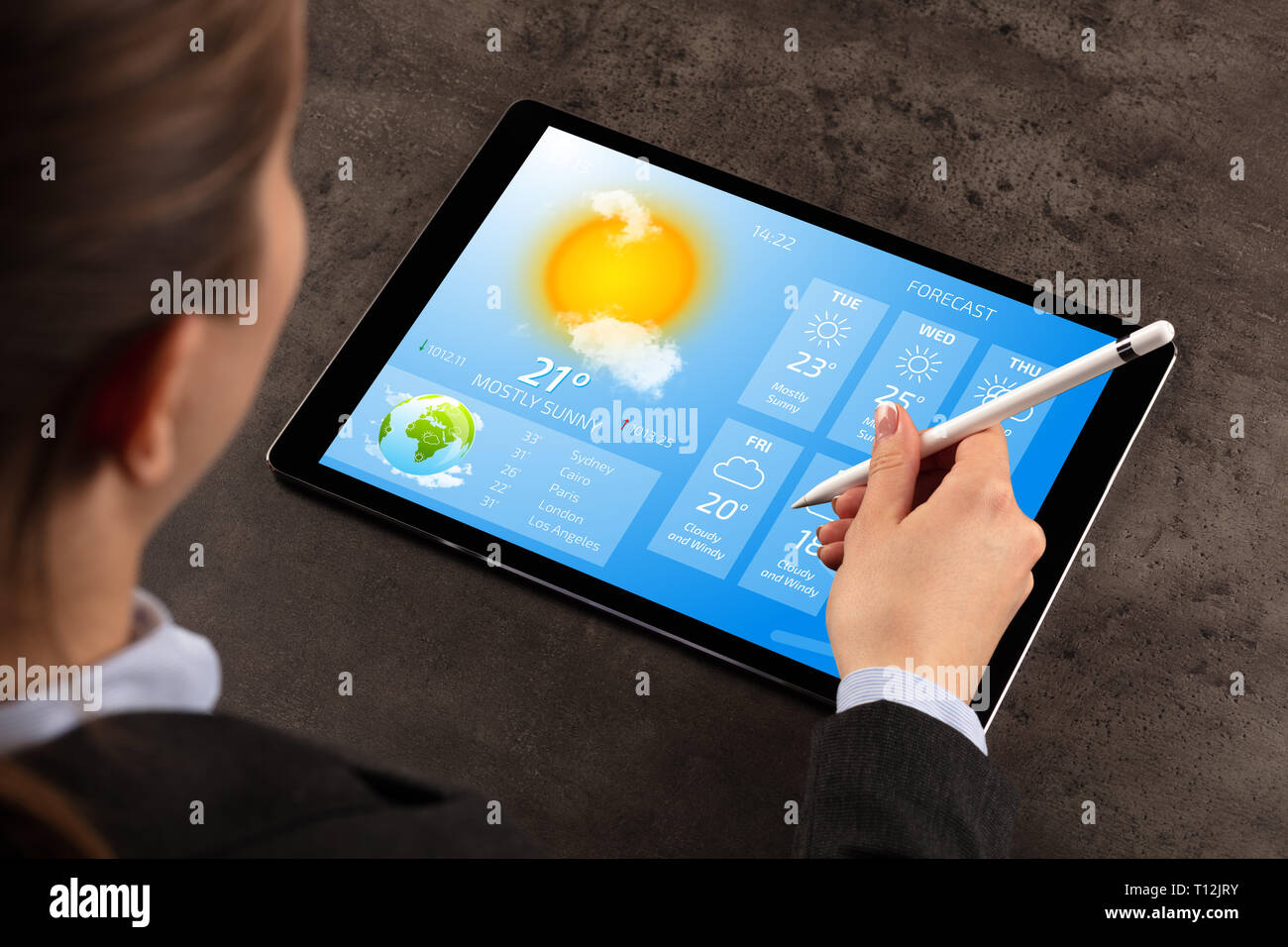 Weather forecast display showing hi-res stock photography and images ...