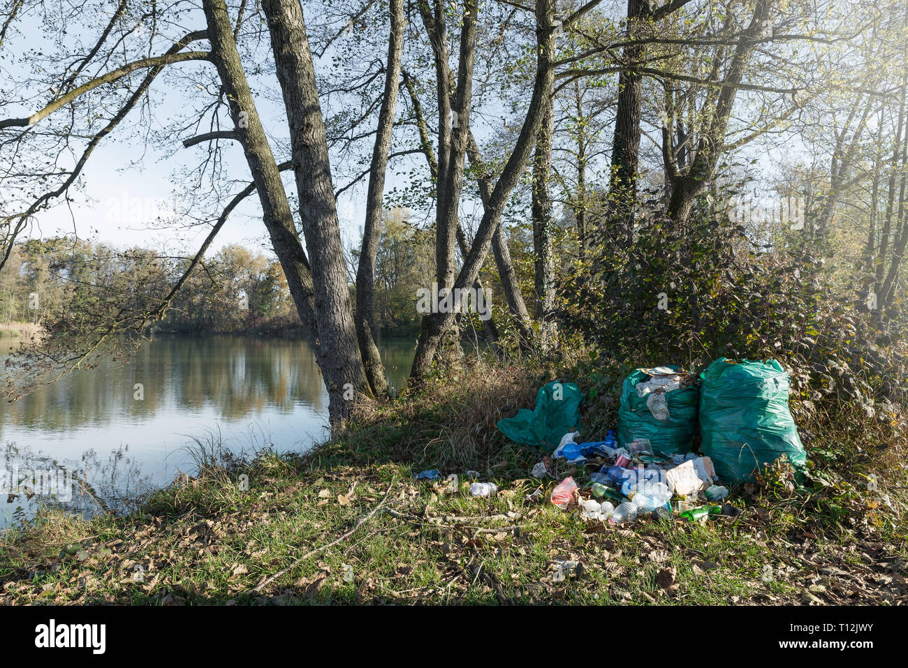 Garbage abandoned. Concept of uncivil and rude behavior Stock Photo - Alamy