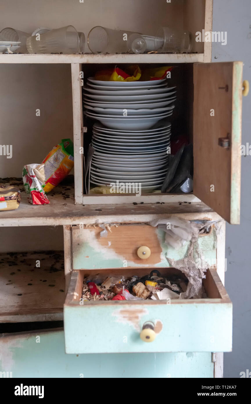 Old dirty kitchen detail in abandoned house Stock Photo - Alamy