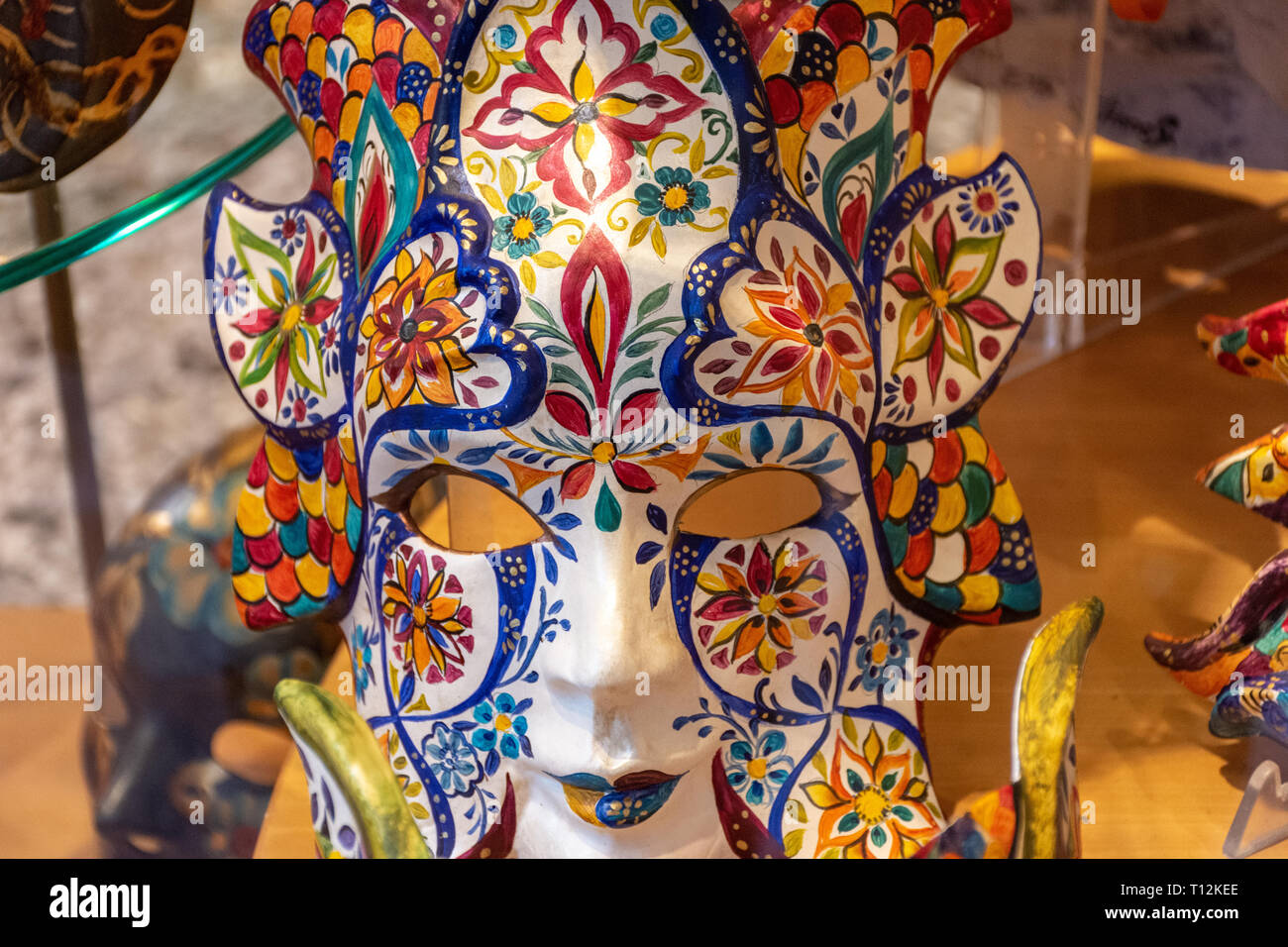 Italy, Venice, carnival 2019, typical Venetian masks and costumes in ...