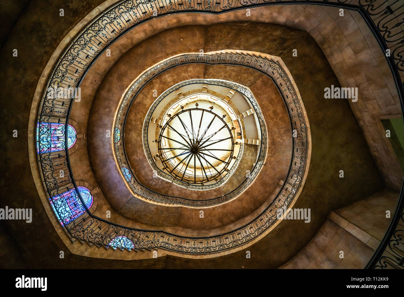 Inside hall of an old building at the Du Dome square and the French ...