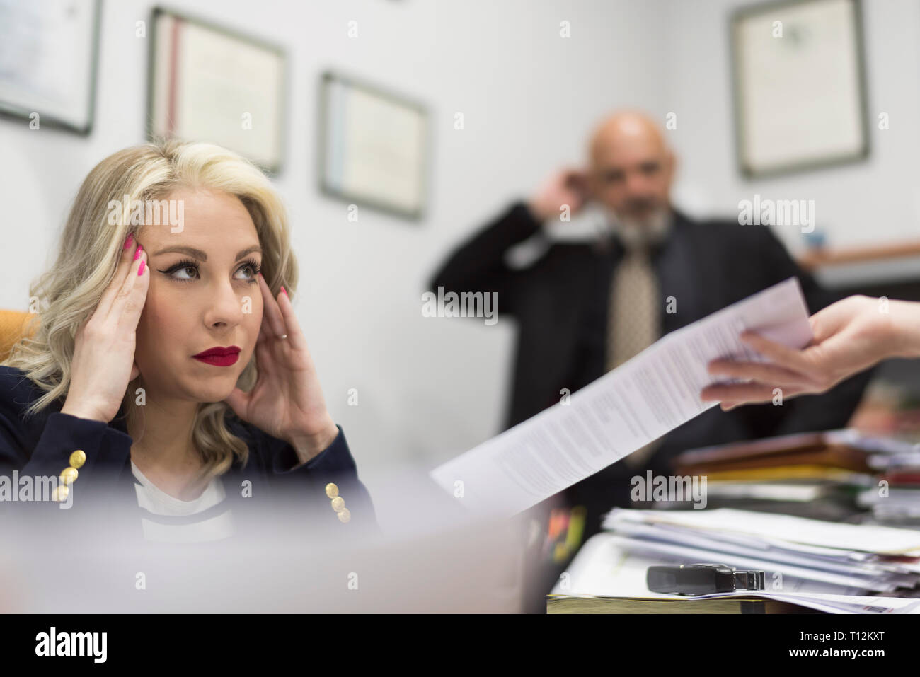 Stressed business woman 30s hi-res stock photography and images - Alamy