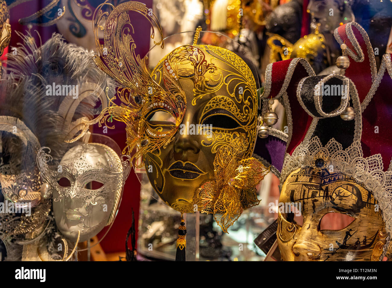 Italy, Venice, 2919 carnival, typical masks, beautiful clothes, posing ...