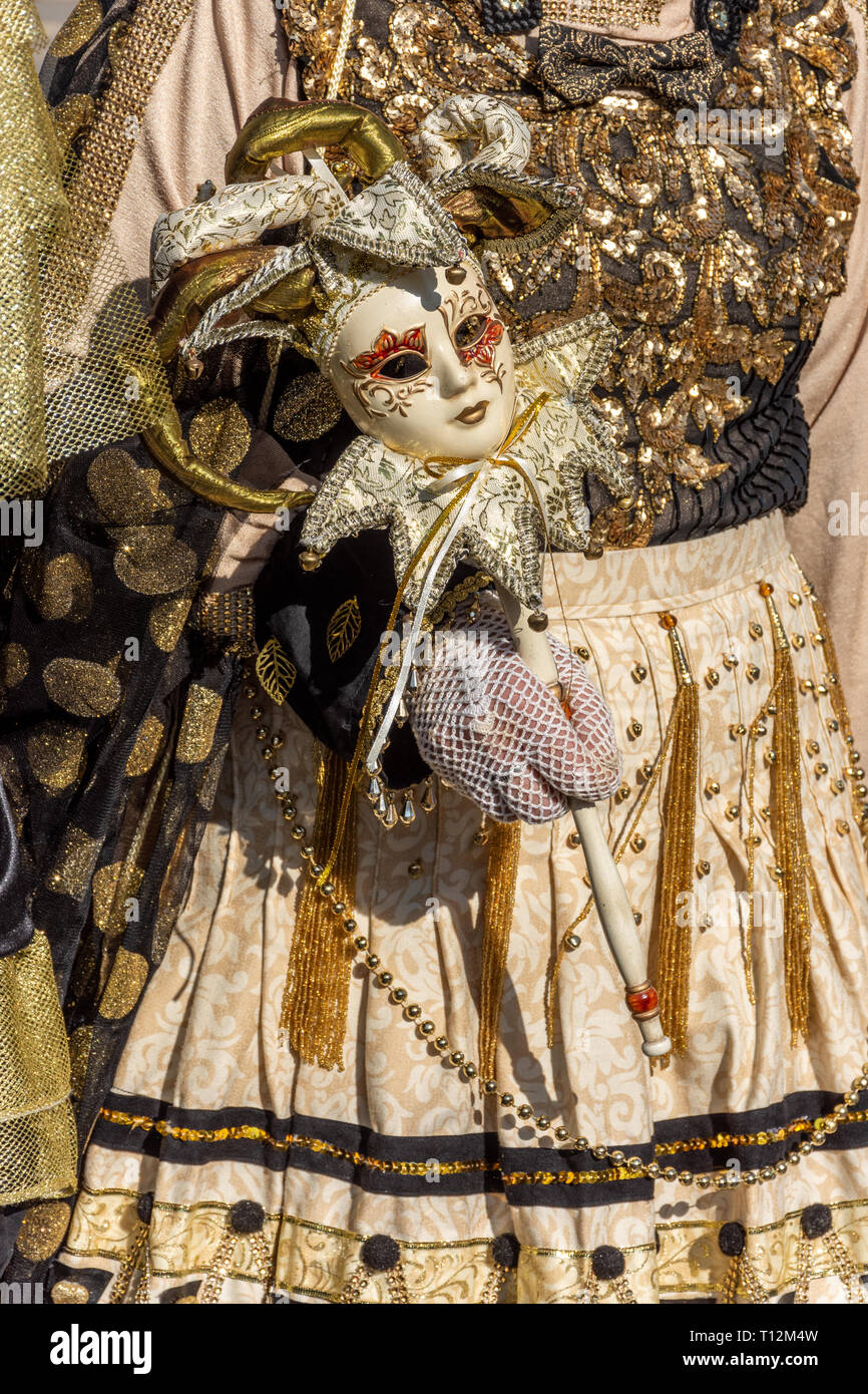 Italy, Venice, 2919 carnival, typical masks, beautiful clothes, posing ...