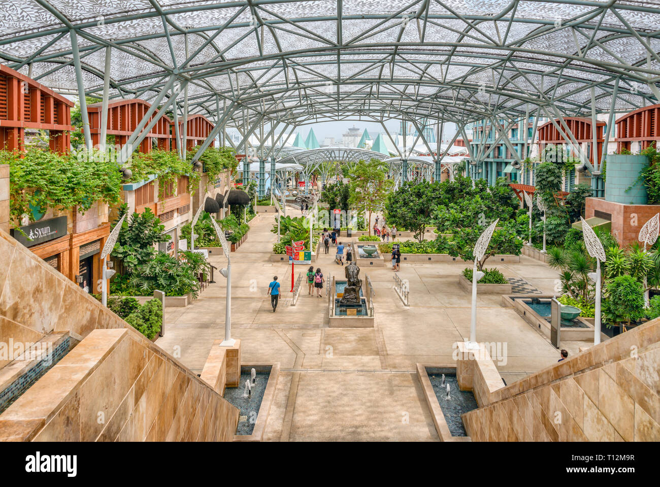 Festive Walk at Merlion Plaza shopping center at Sentosa Island ...