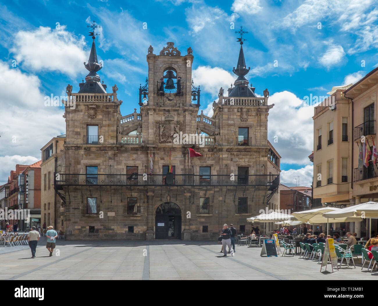 Town hall of Astorga, Spain, in summertime Stock Photo - Alamy