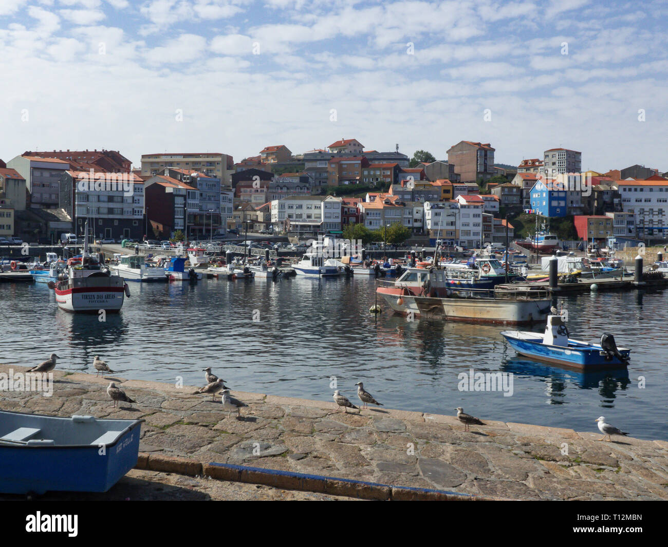 harbor and city center of finisterre, spain Stock Photo - Alamy